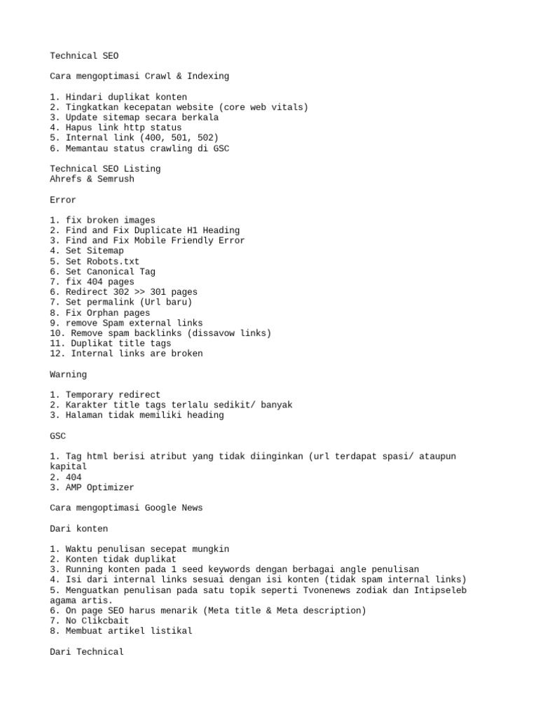 Technical SEO Arif Ramadansyah | PDF | Karier & Perkembangan