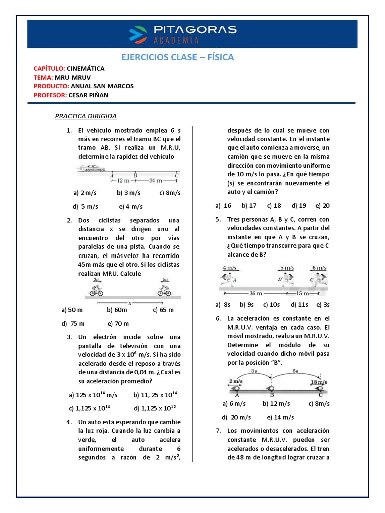 San Marcos Anual-Mruv | PDF