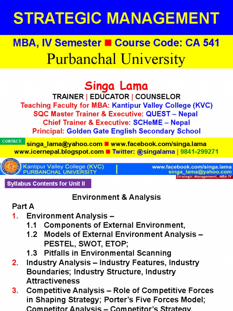Environment & Analysis | PDF | Swot Analysis | Strategic Management