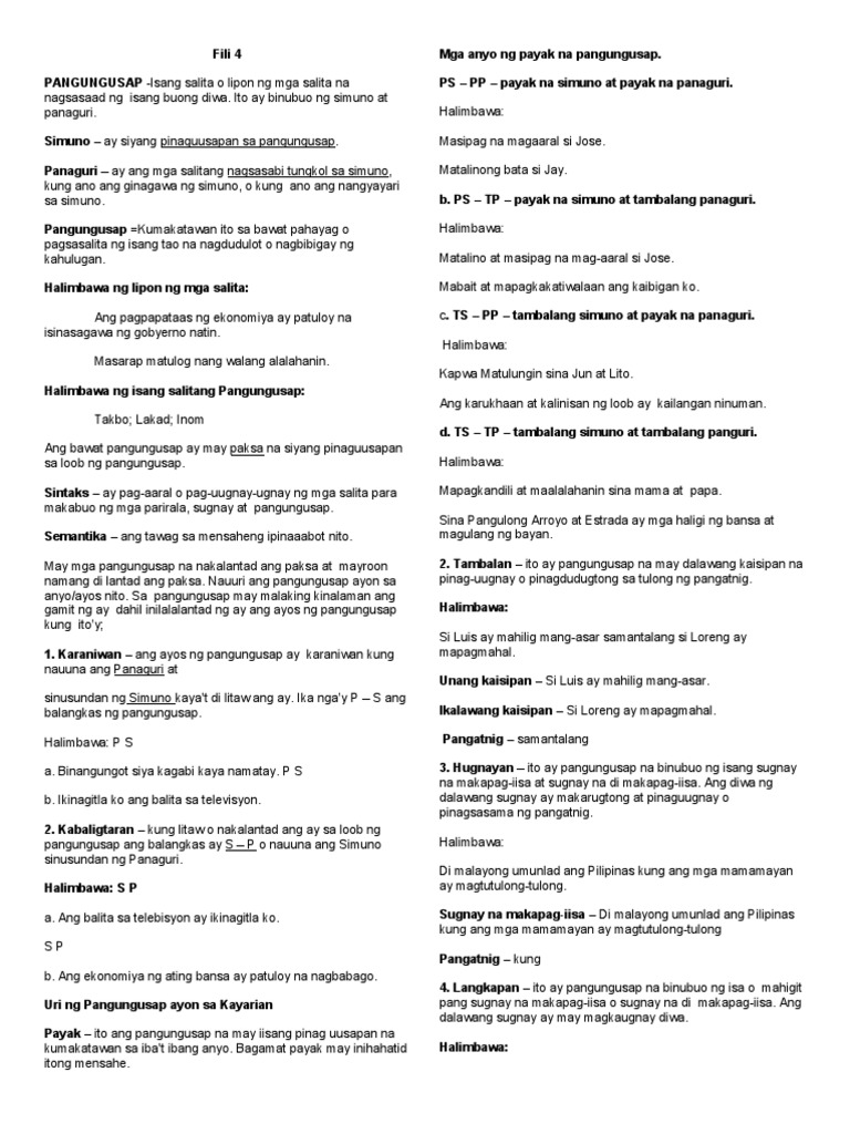 Filipino Reviewer | PDF