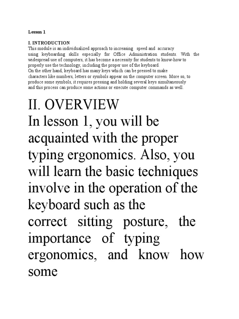 Bsoa 2 Keyboarding Module | PDF | Human Factors And Ergonomics ...