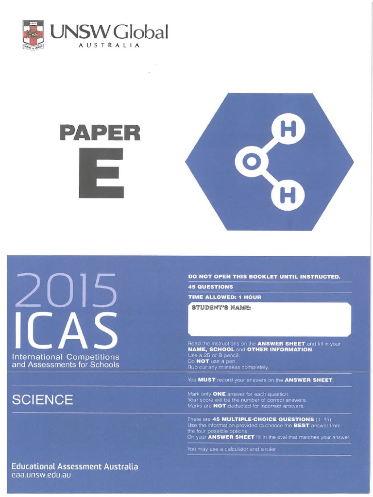 ICAS Science E 2015 | PDF