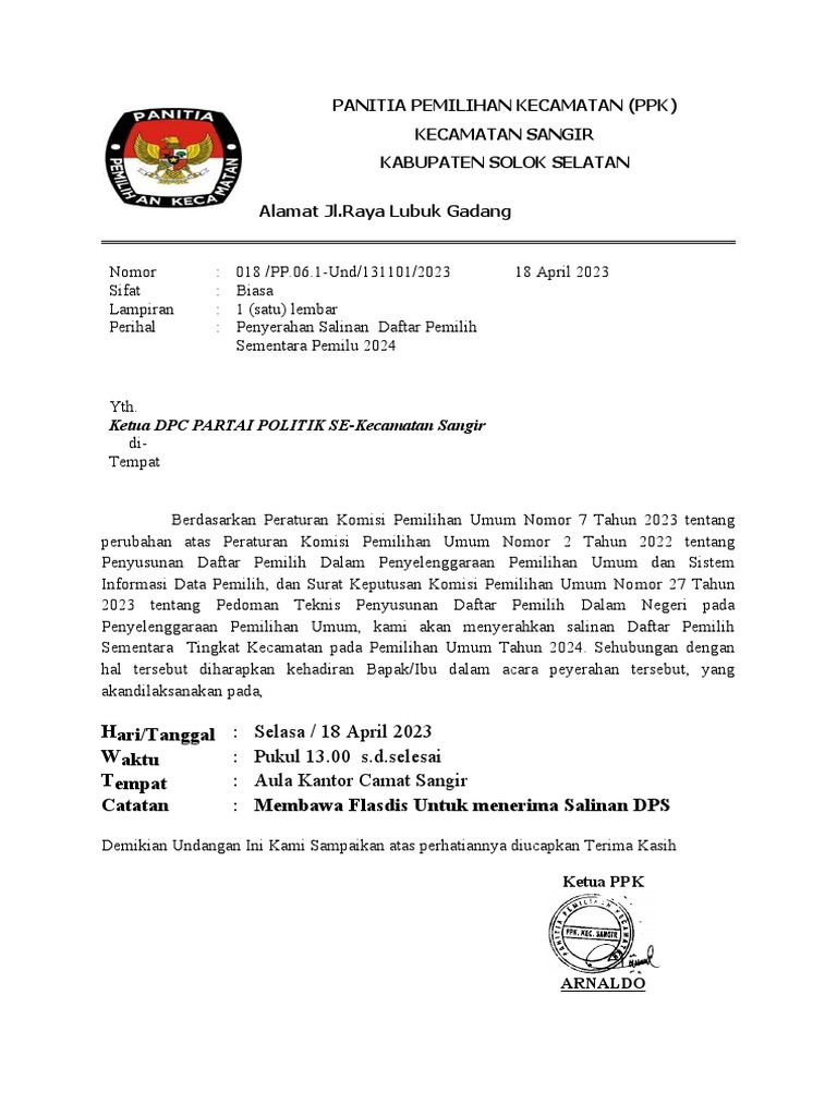 Undangan Parpol | PDF