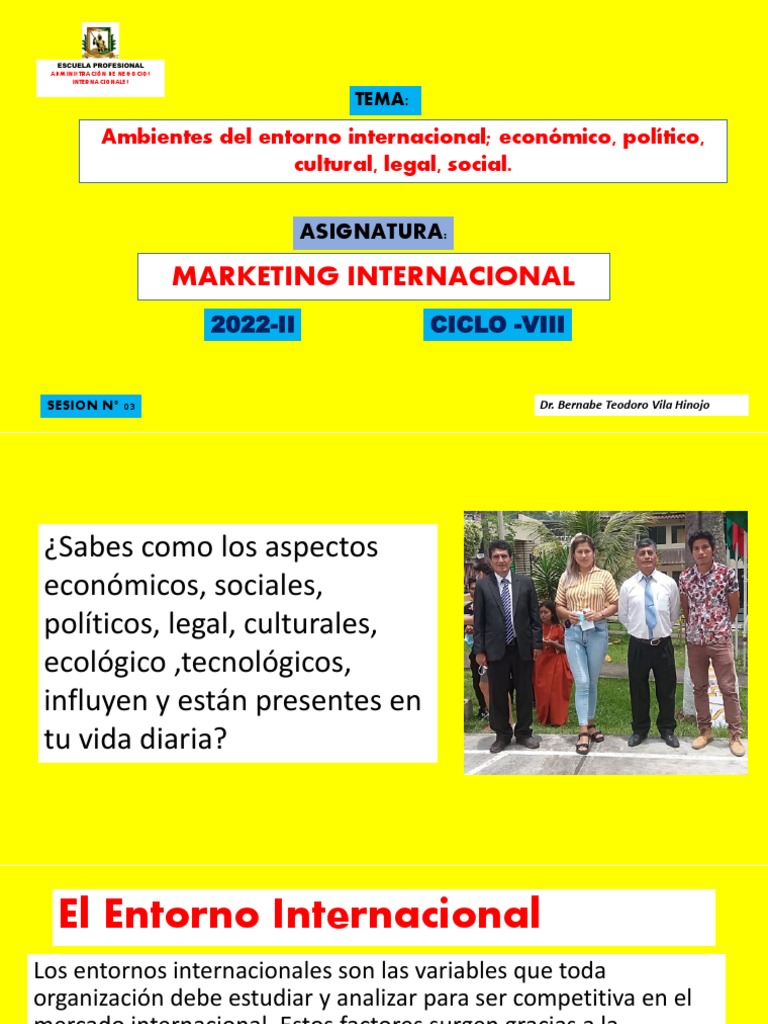 Sesion N03 Ambientes Del Entorno Internacional Economico Politico Legal ...