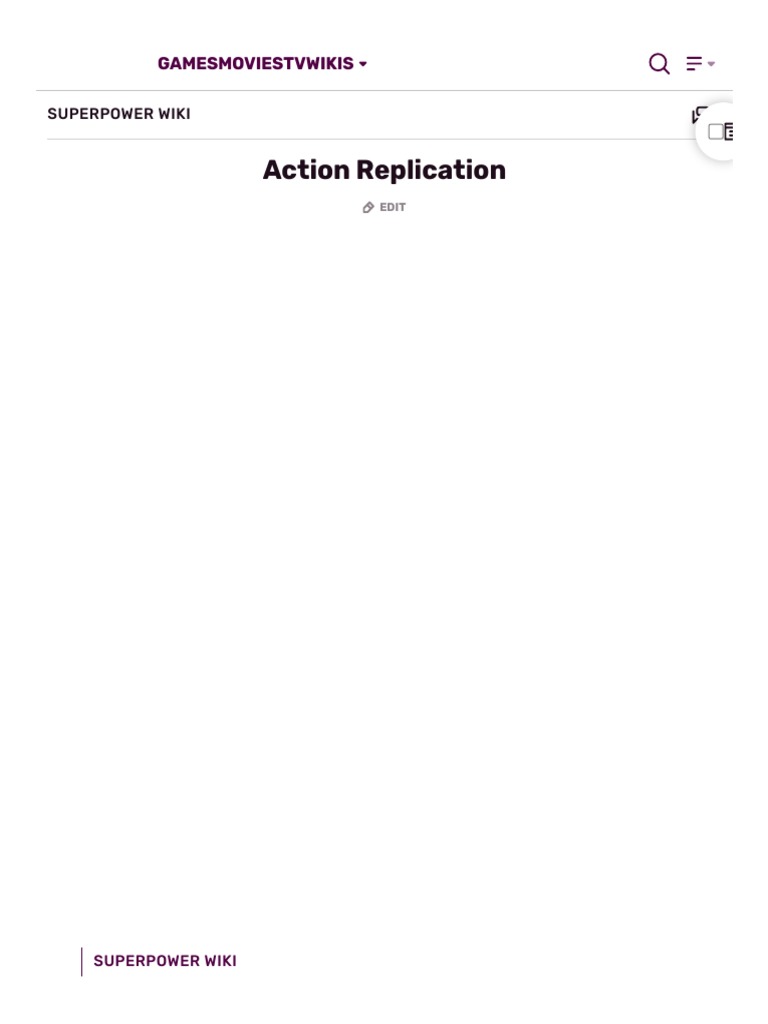 Action Replication - Superpower Wiki - Fandom | PDF | Mimicry