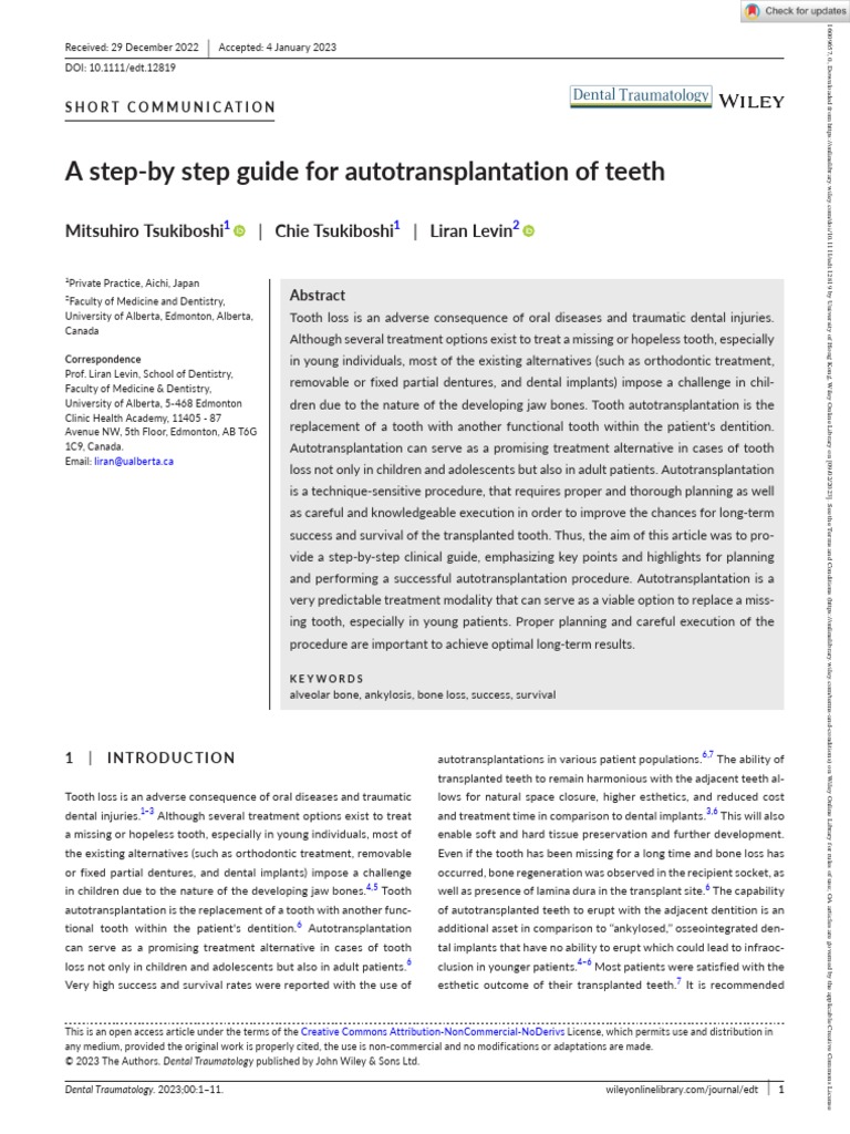 Dental Traumatology - 2023 - Tsukiboshi - A Step by Step Guide For ...