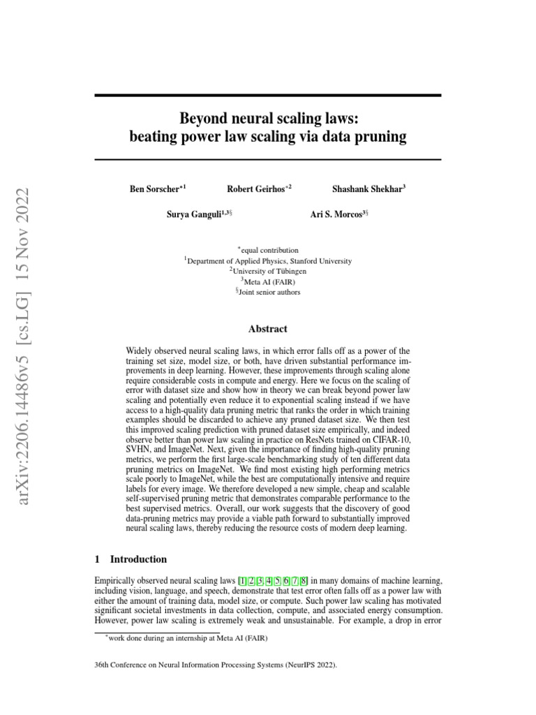Data Pruning | PDF | Power Law | Machine Learning