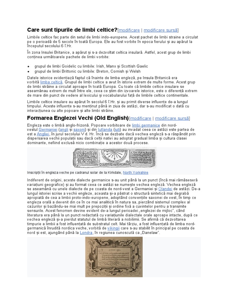 Care Sunt Tipurile de Limbi Celtice | PDF