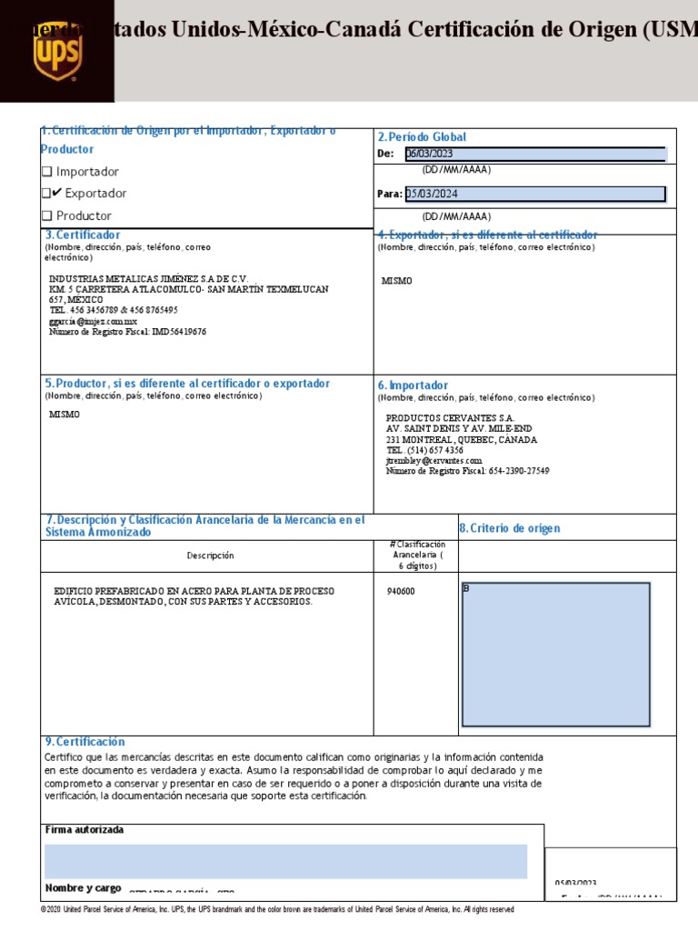 Certificacion de Origen Exportación | PDF