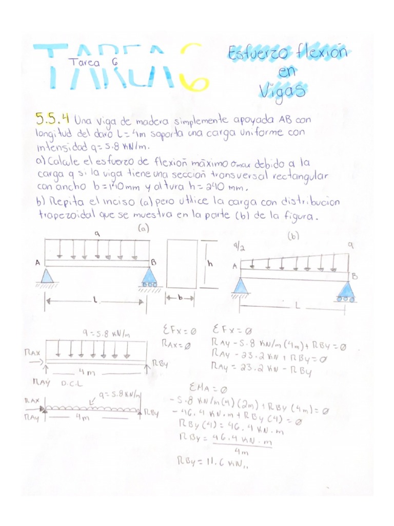 Tarea 6 Esfuerzo Flexion en Vigas | PDF
