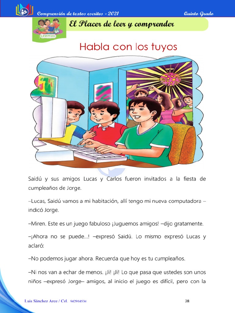 Plan Lector Quinto Grado Primaria | PDF