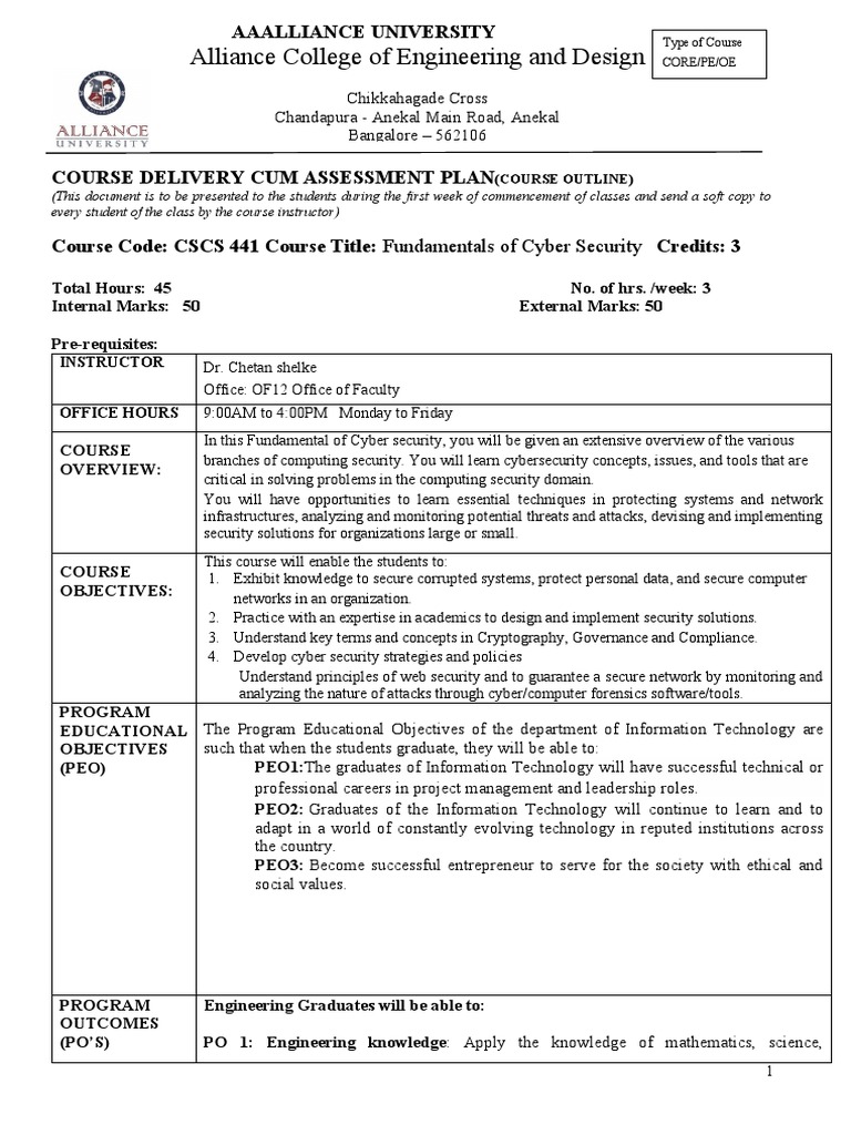 Alliance College of Engineering and Design | PDF | Engineering | Computer Security