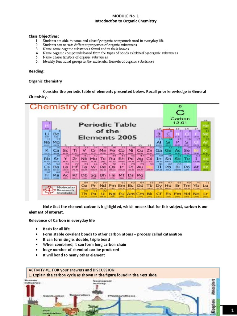 Introduction to Organic Chemistry Module | PDF | Self-Improvement ...