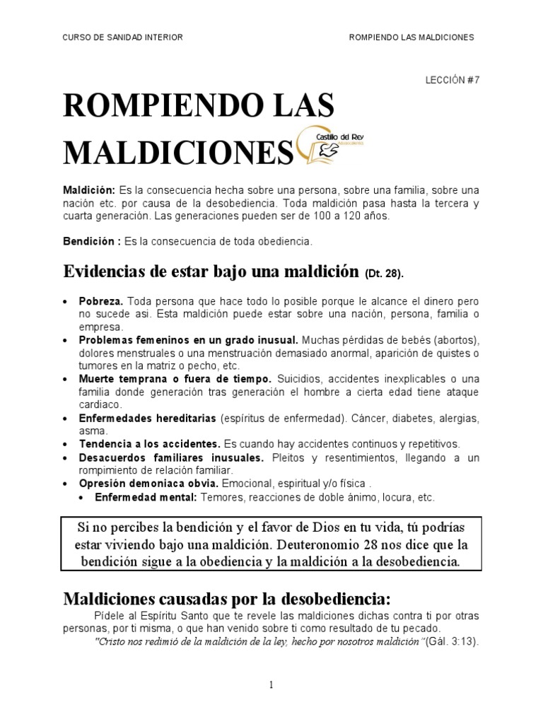 7 Rompiendo Las Maldiciones | PDF | Jesús | Pecado