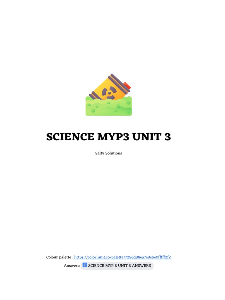 Science Myp3 Unit 3 | Download Free PDF | Hydroxide | Acid