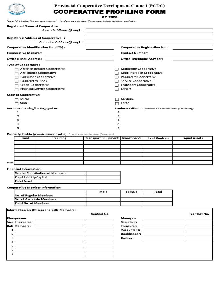 Profiling Form | PDF