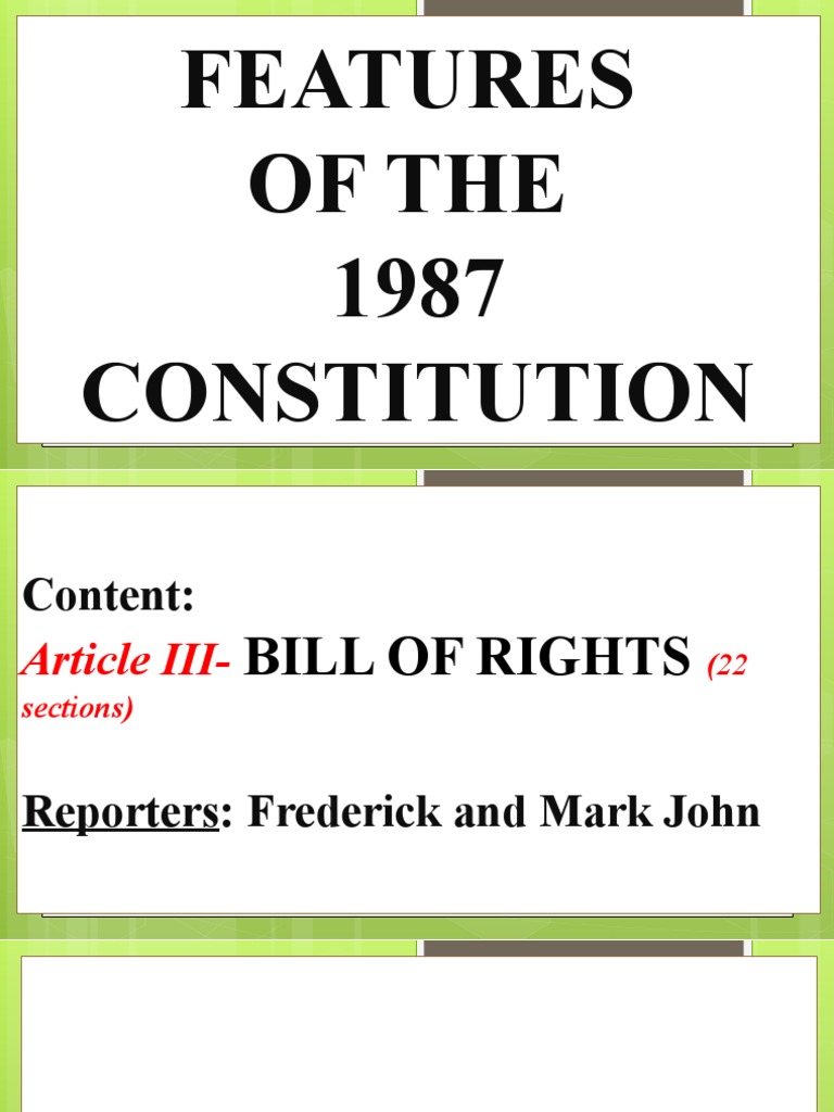 1987 Constitution Bill of Rights Overview | PDF | Search And Seizure ...