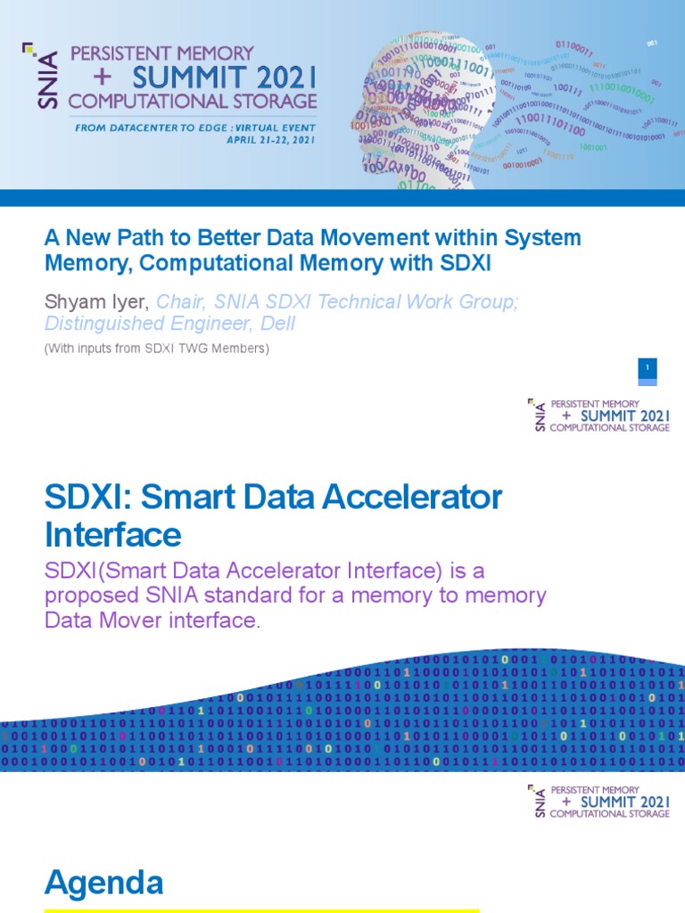 Snia PM Cs Summit Iyer - SDXI 2021 | PDF | Computers