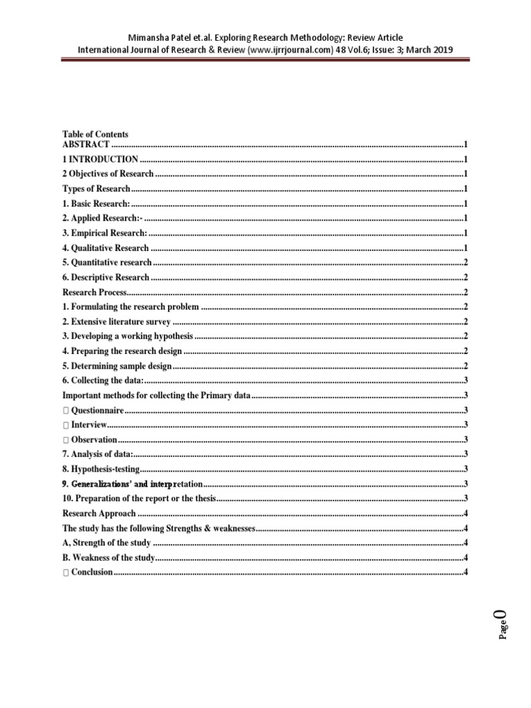 Exploring Research Methodology: Review Article International Journal of ...