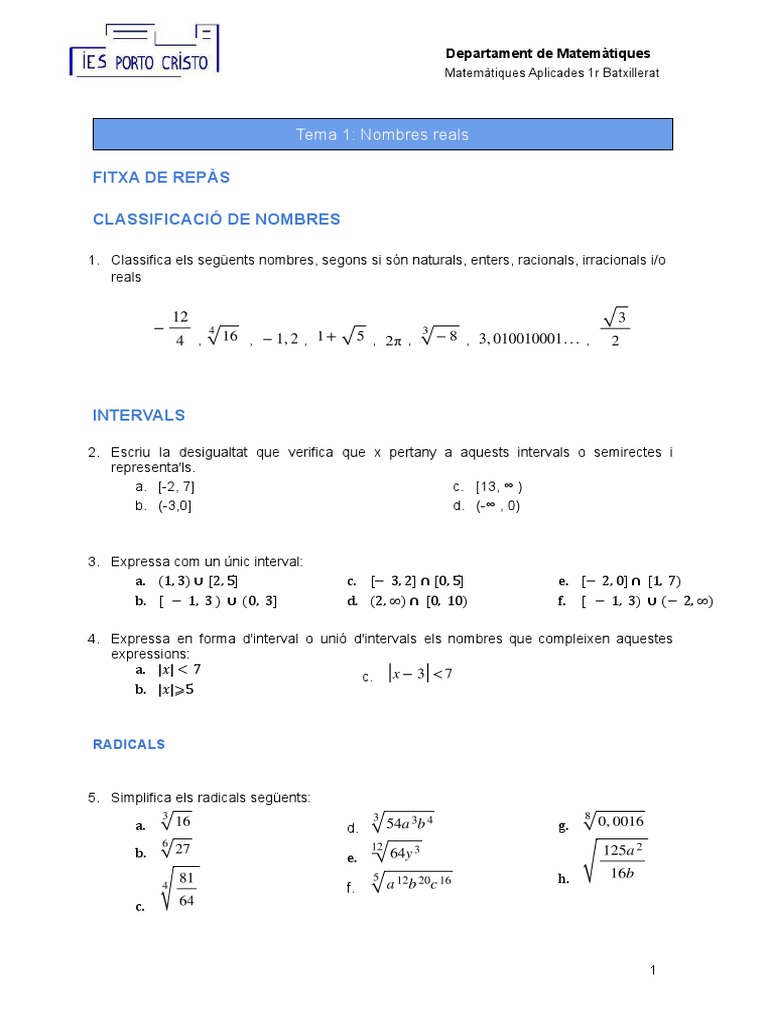 Fitxa de Repàs T1 | PDF