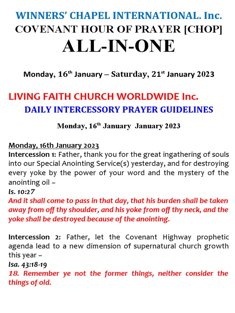 All-In-One: Covenant Hour of Prayer (Chop) | PDF | Aaron | Prayer