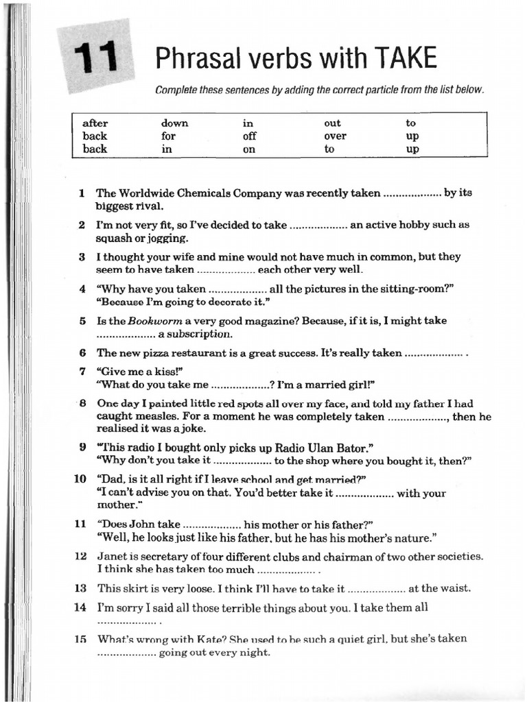 Phrasal Verbs With Take | PDF