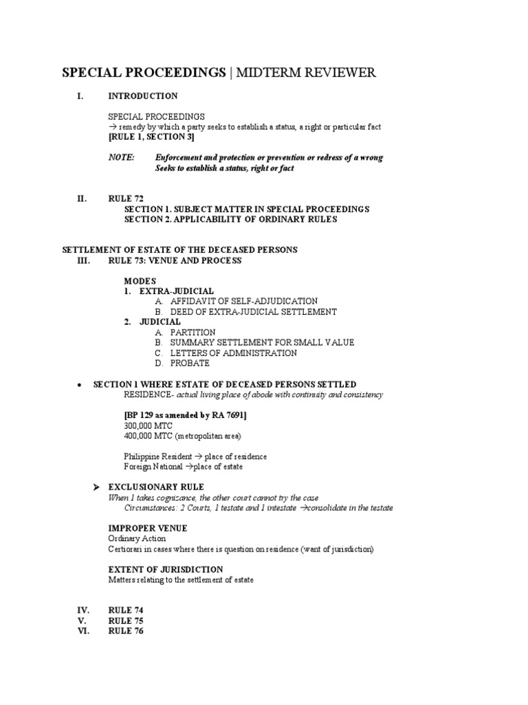 Special Proceedings | PDF