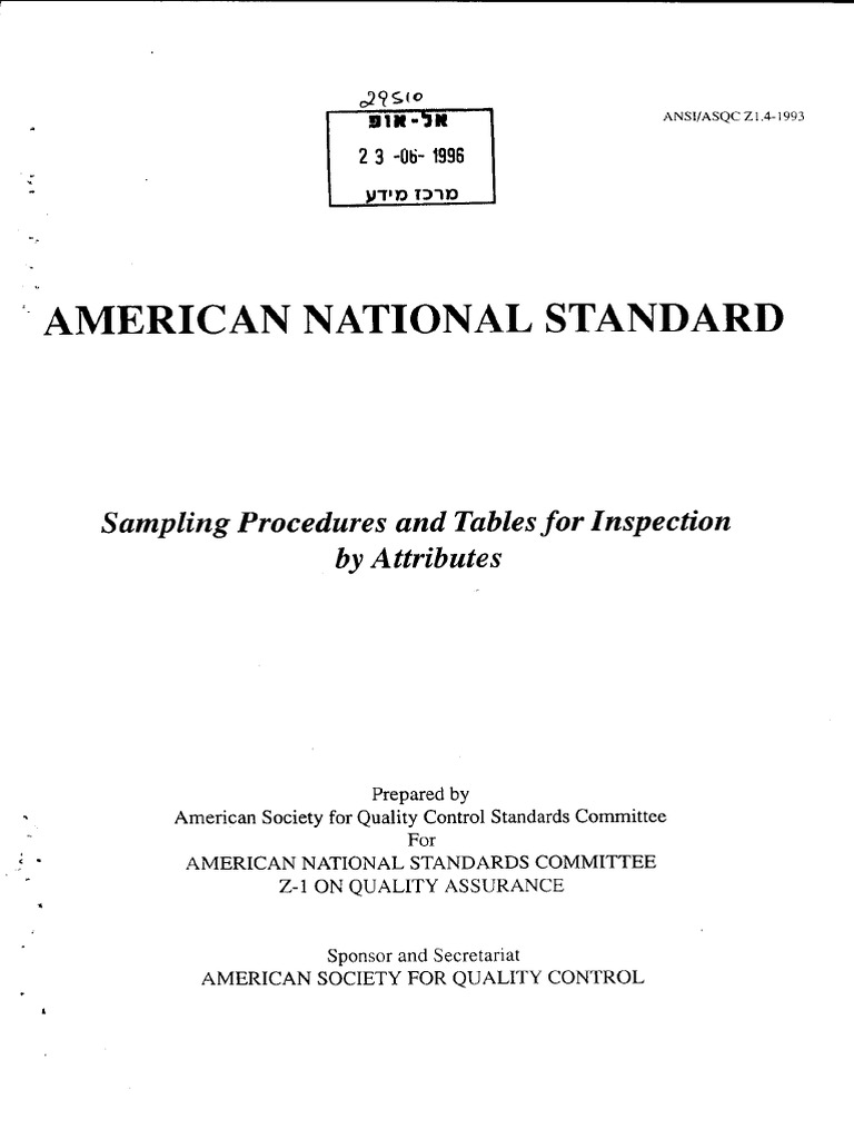 ANSI ASQC Z1-4 1993 | PDF