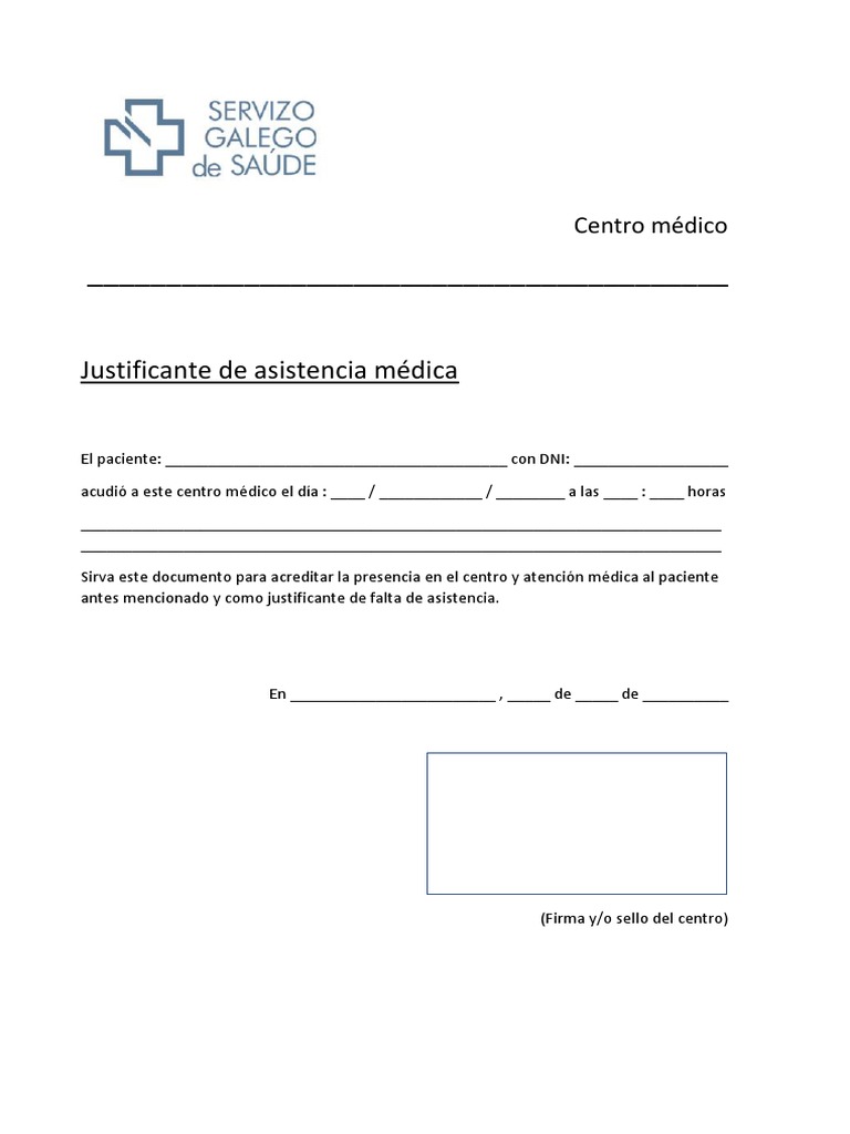 Justificante Medico Galicia Sergas | PDF