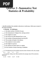 Midterm Exam in Statistics and Probability (Grade 11) | PDF | Variance ...