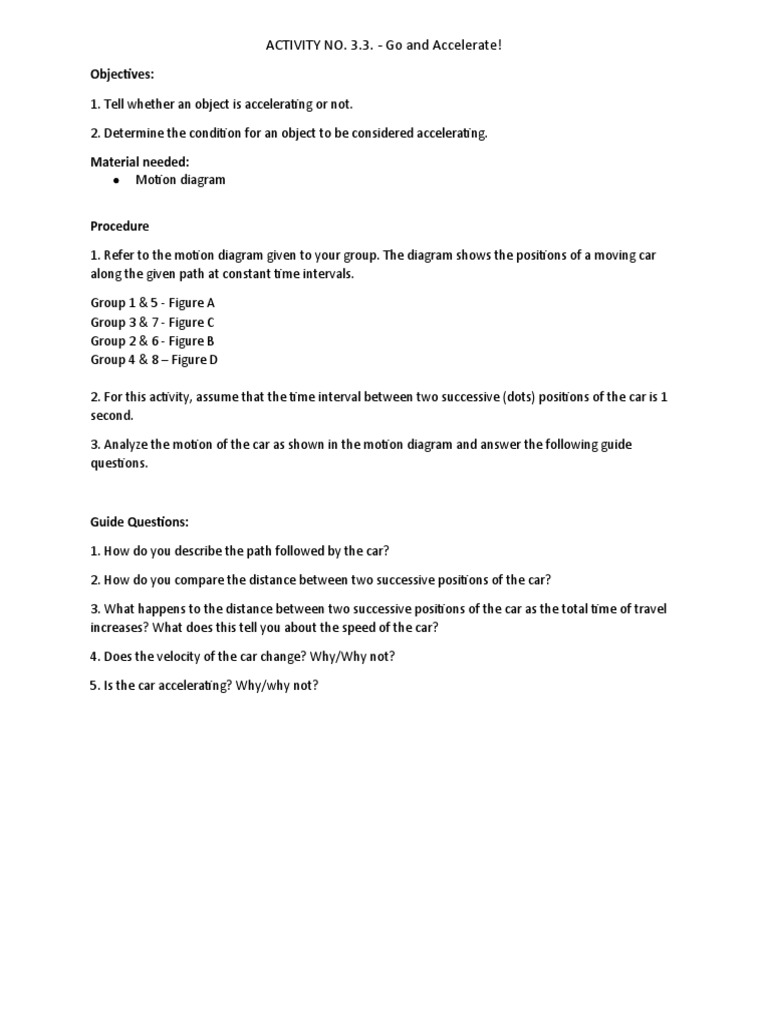 ACTIVITY NO 3 Acceleration | PDF