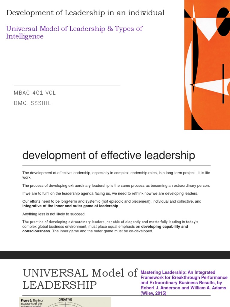 VCL-6-Universal Model of Leadership | PDF | Leadership | Self Esteem
