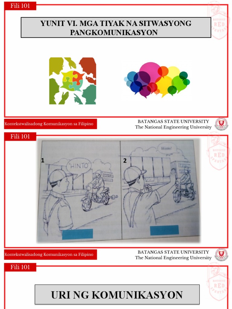 Yunit Vi. Mga Tiyak Na Sitwasyong Pangkomunikasyon | PDF