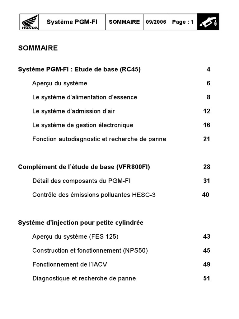 Cours PGM-FI | PDF | Injection (moteur) | Ingénierie mécanique