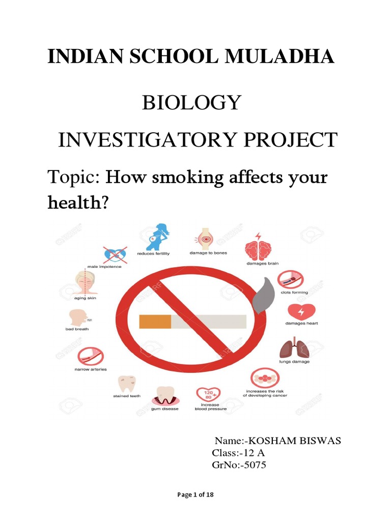 Biology: Investigatory Project | PDF | Cigarette | Tobacco Smoking