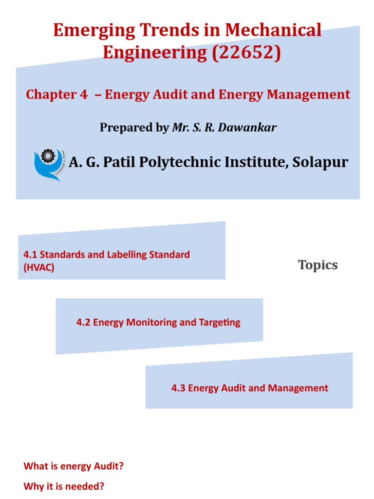 Energy Audit and Management Overview | PDF | Efficient Energy Use ...