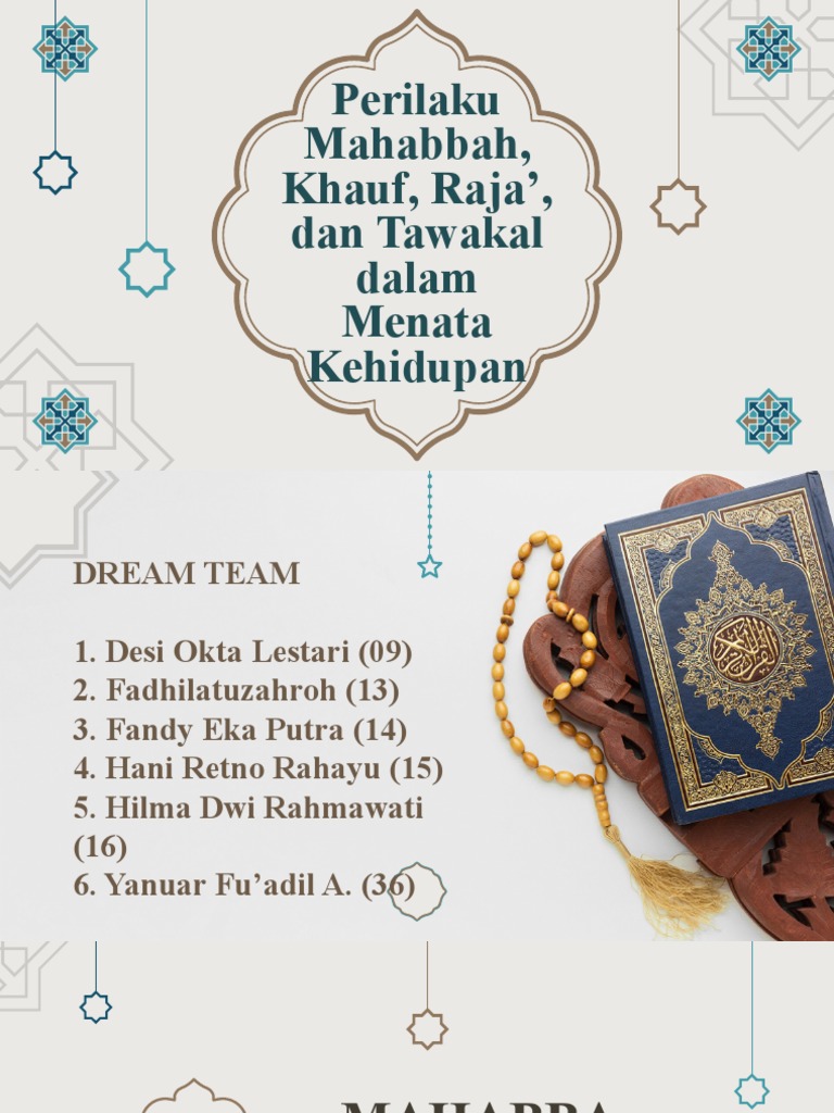 Perilaku Mahabbah, Khauf, Raja', Dan Tawakal Dalam Menata Kehidupan | PDF