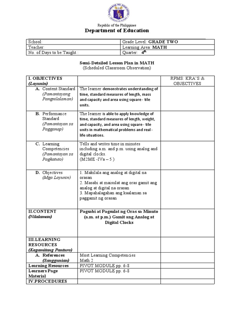 Math2 Q4 Orasan DLP | PDF
