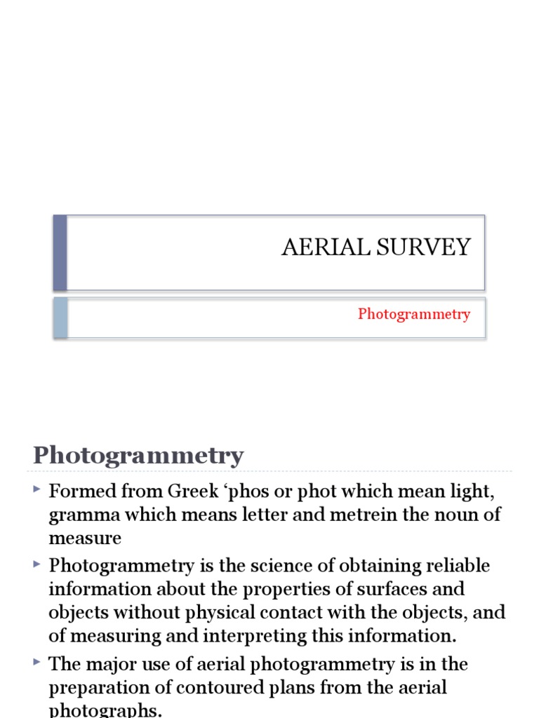 Aerial Survey: Photogrammetry | PDF | Topography | Aerial Photography