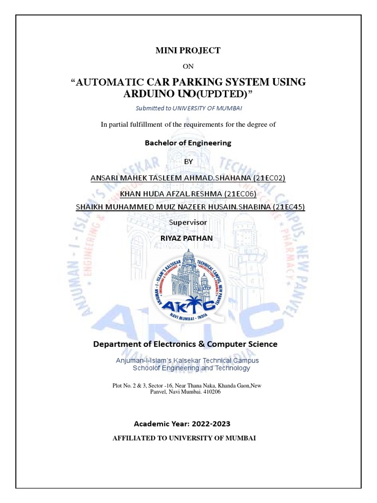 "Automatic Car Parking System Using Arduino Uno (Updted) ": Mini Project | PDF | Light Emitting ...