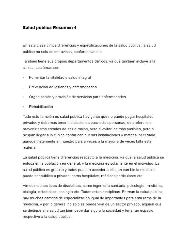 Salud Pública Resumen 4 y 5 | PDF | Medicina | Hospital