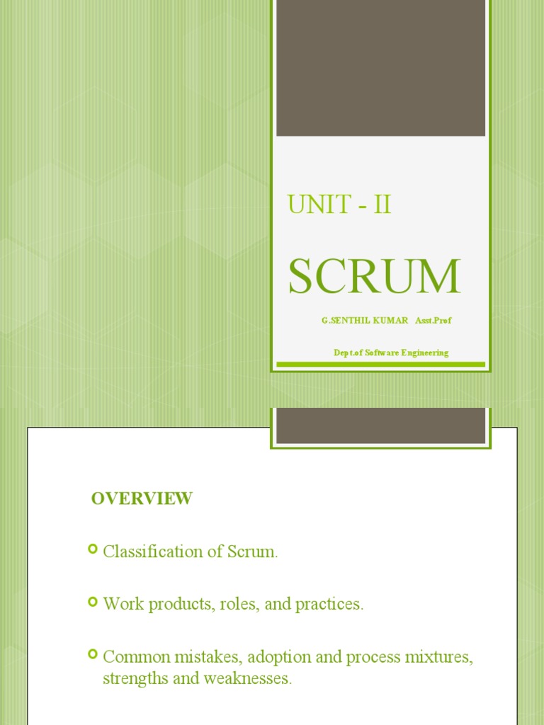 Unit - Ii: Scrum | PDF | Scrum (Software Development) | Computer Engineering