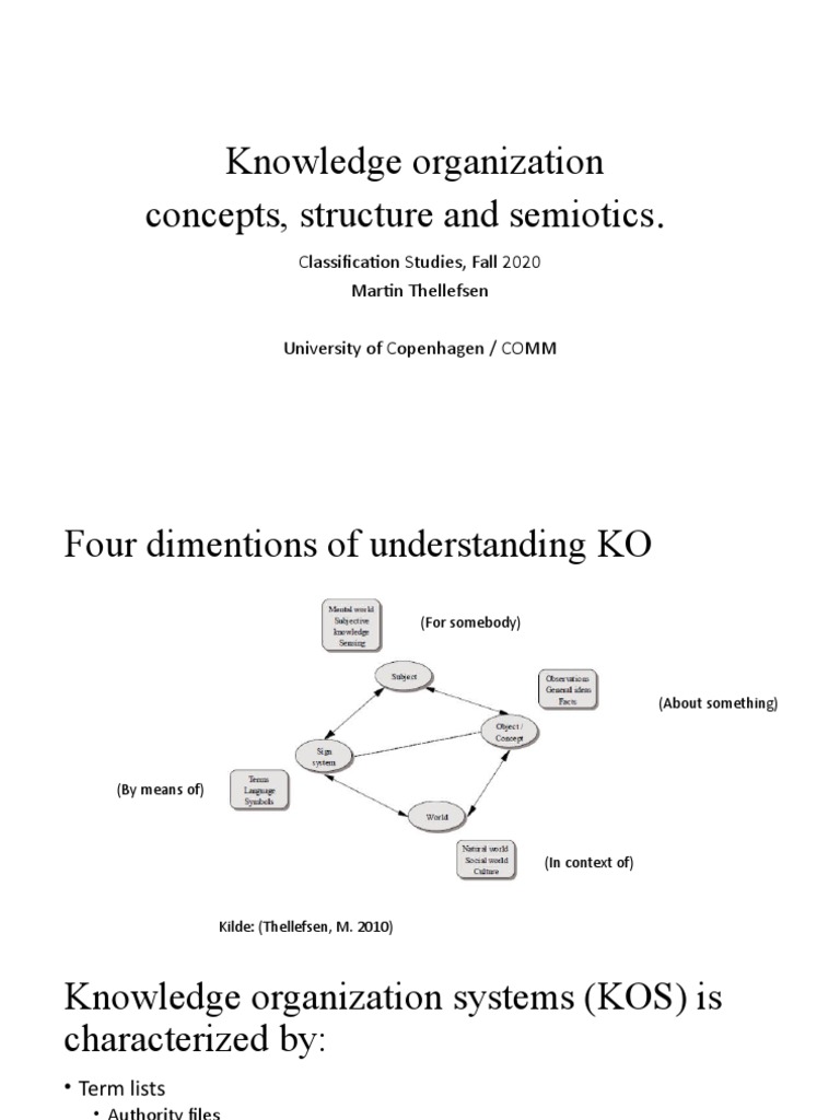 Knowledge Organisation Concepts Structure Semiotics | PDF | Information ...