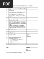 Tour Advance Form | PDF