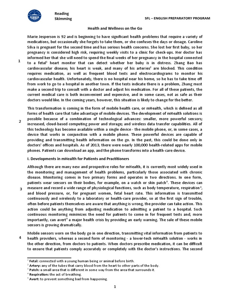 Reading-Health and Wellness On The Go | PDF | Monitoring (Medicine ...