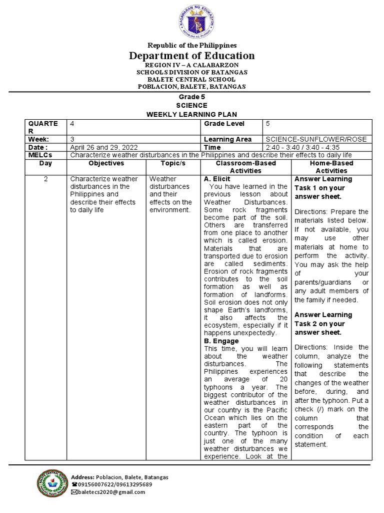 Grade 5 Science: Weather Disturbances | PDF | Tropical Cyclones | Eye ...