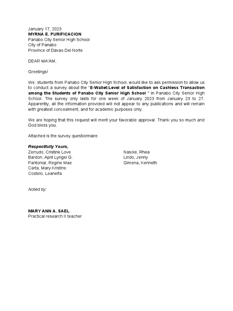 Letter of Approval | PDF