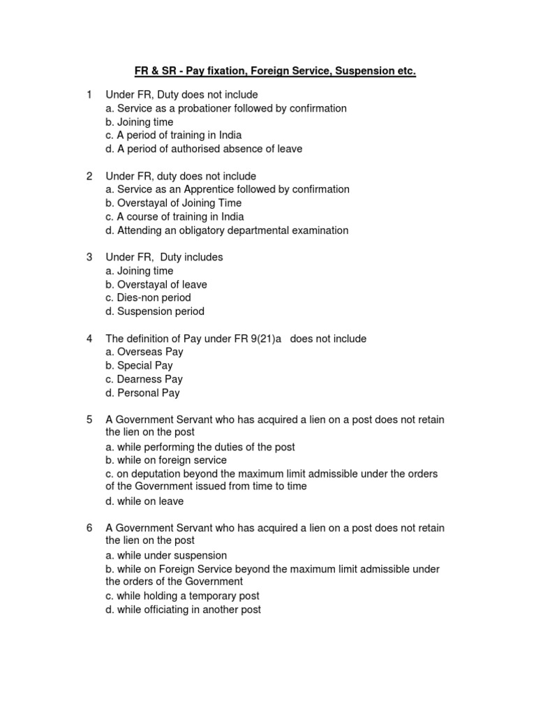 FR MCQ | PDF | Salary | Government