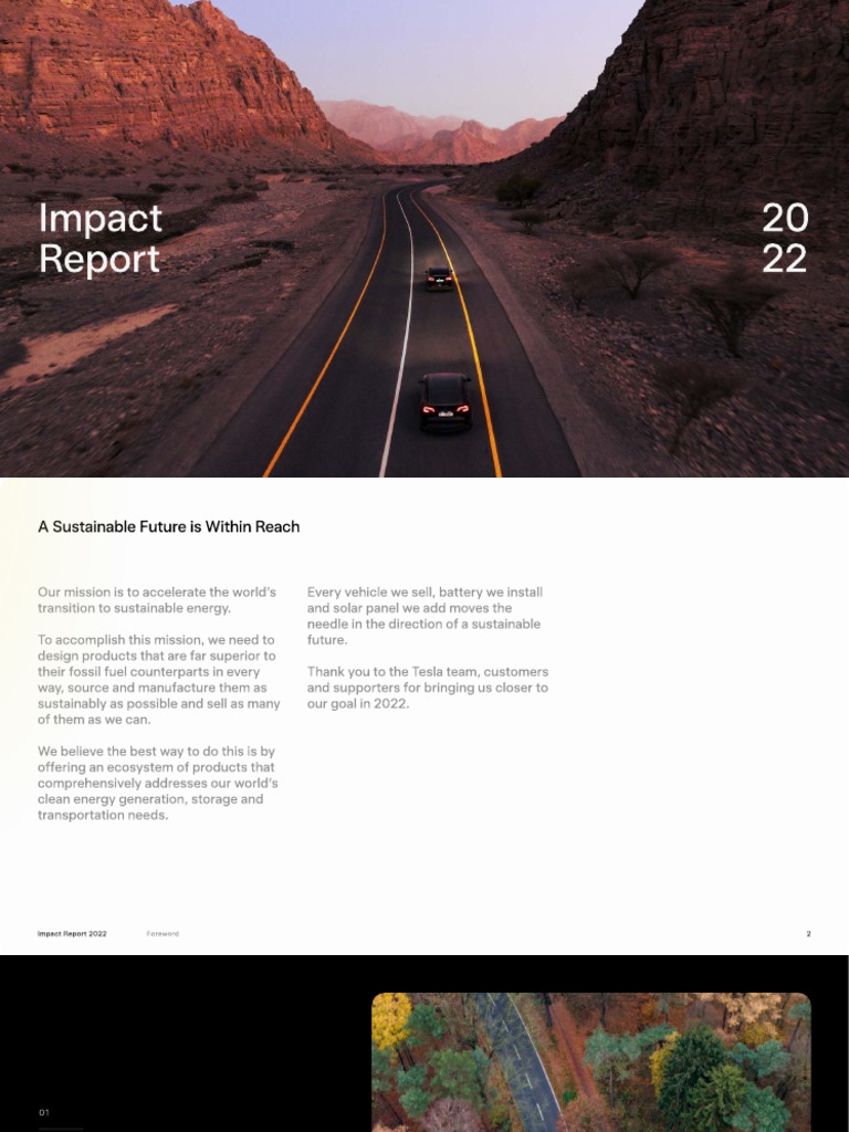 Tesla's 2022 Sustainability Impact | PDF | Electric Vehicle ...
