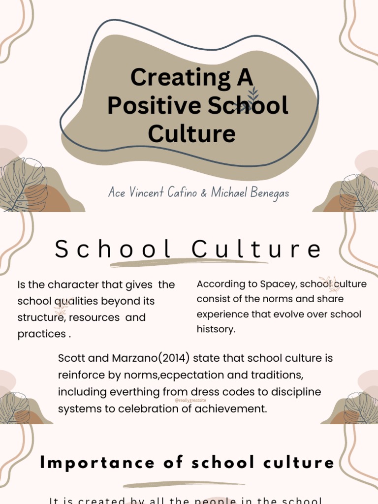 Building a Positive School Culture | PDF | Behavior Modification ...